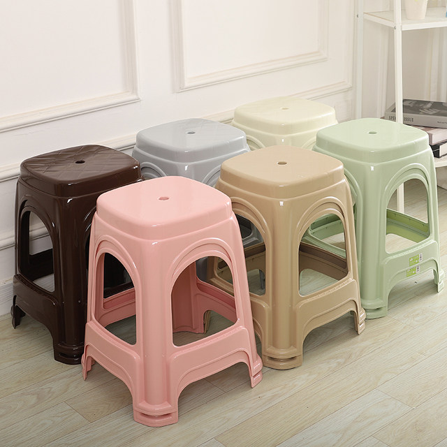 Plastic stools for household thickened adult dining tables, chairs ...