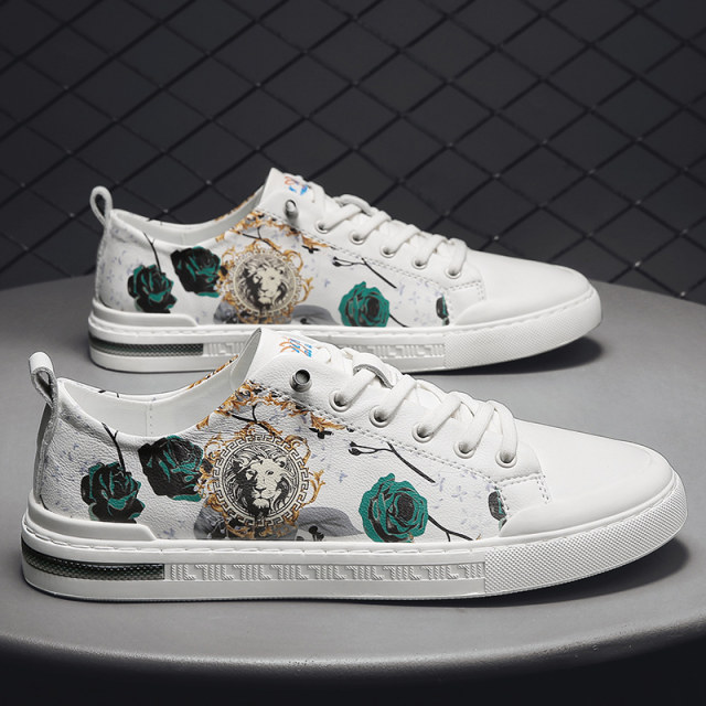 Autumn trendy sneakers for men 2024 new genuine leather lazy white ...
