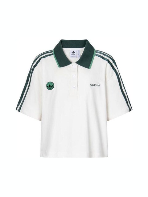 adidas Adidas clover women's CROP three stripes casual short-sleeved ...