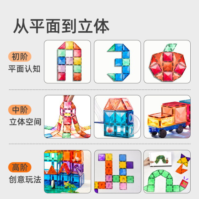 mideer children's magnetic pieces color window building blocks boys and ...