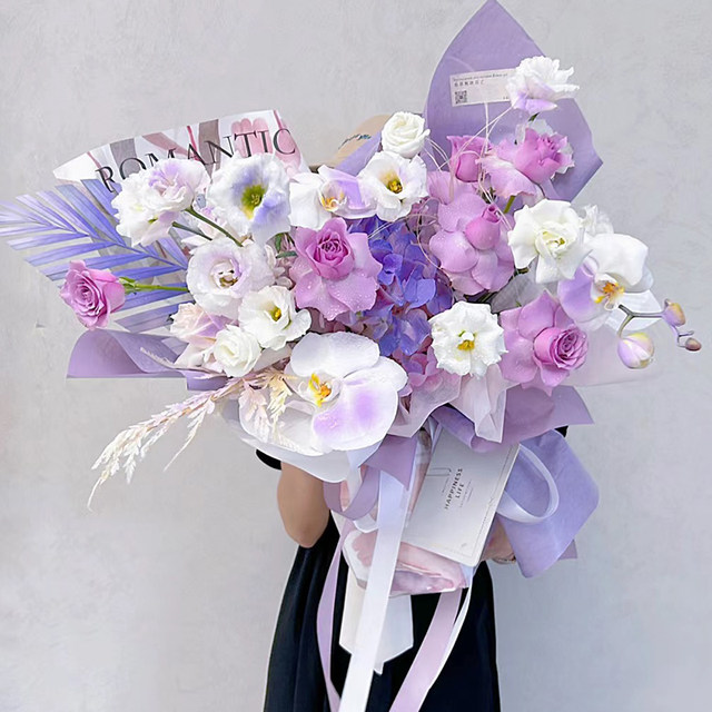 Seven-color pansy series flower bouquet purple flower paper handmade ...