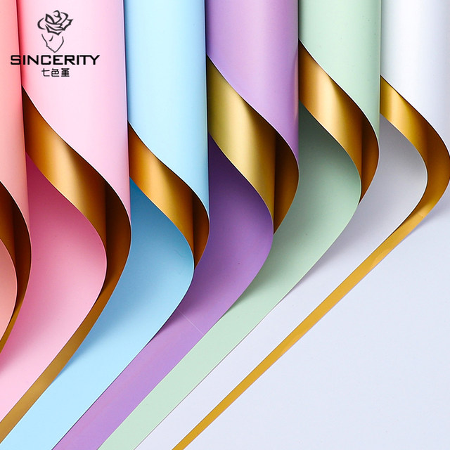 Gilt paper opening flower basket golden flower paper bouquet two-color ...