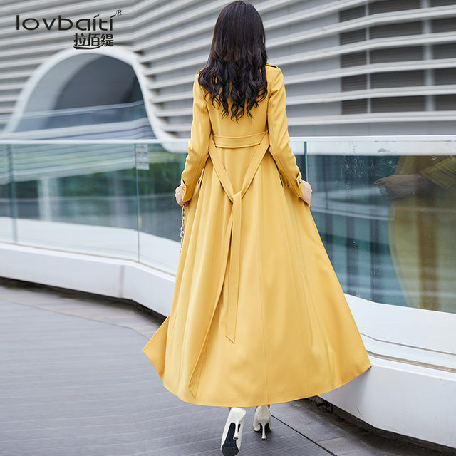 Yellow drapey windbreaker for women 2024 new spring and autumn ...