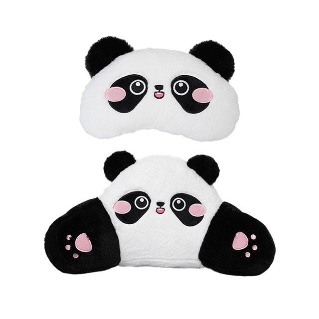 Car headrest, neck pillow, women's car cushion, cute plush panda lumbar ...