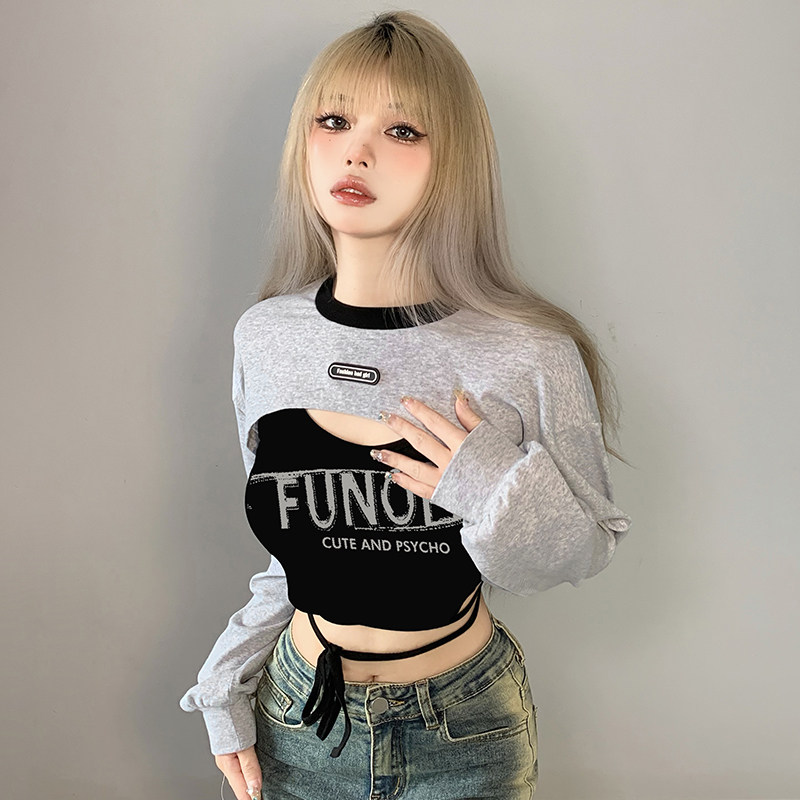 WEEKEEP hot girl style fashionable and versatile two-piece set for ...