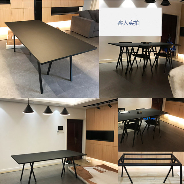 Minimalist solid wood office desk conference table simple long table ...