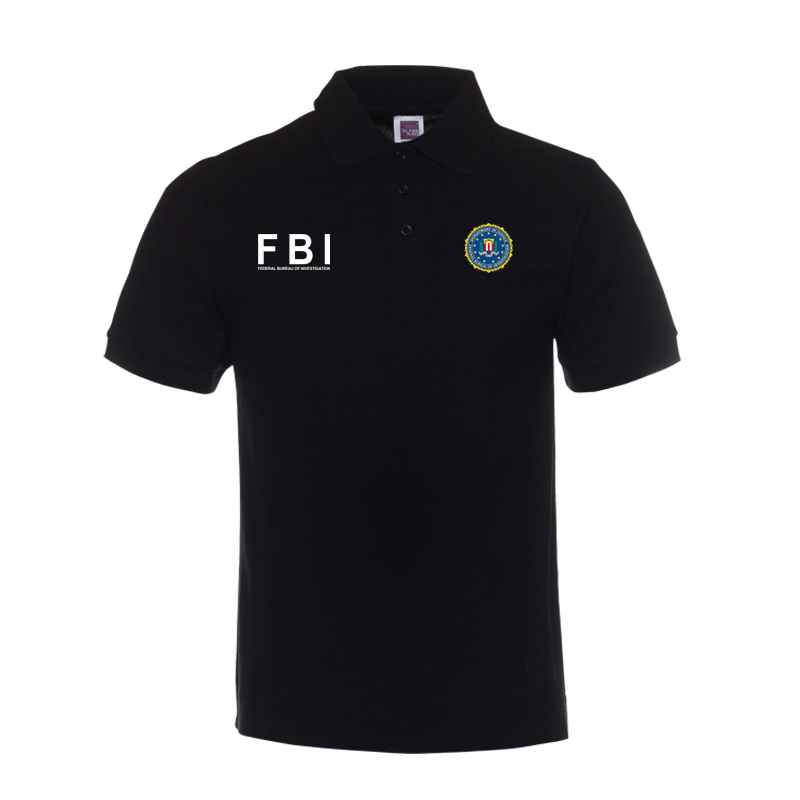 FBI lapel POLO shirt Paul short -sleeved T -shirt men half -sleeved ...