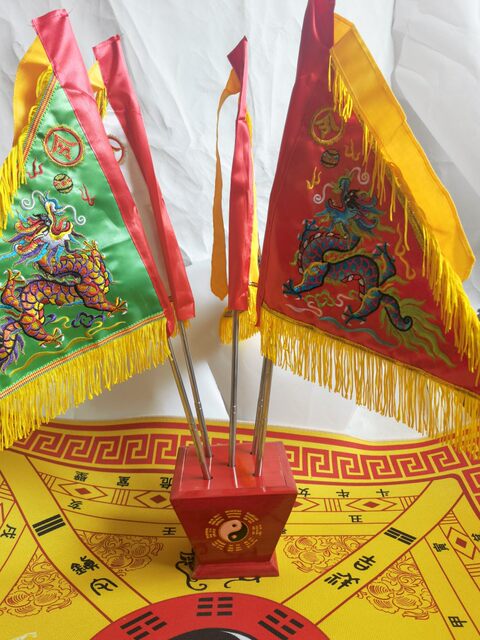 Taoist supplies five-color flag five-color dragon flag five-color ...