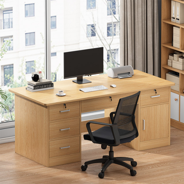 Modern minimalist desk single office staff desktop computer desk ...