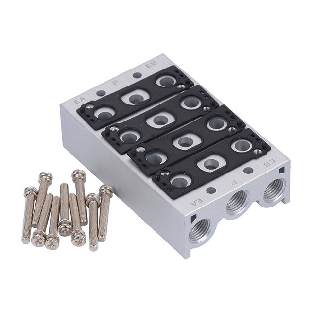 SMC type manifold pneumatic integrated block bus solenoid valve base ...