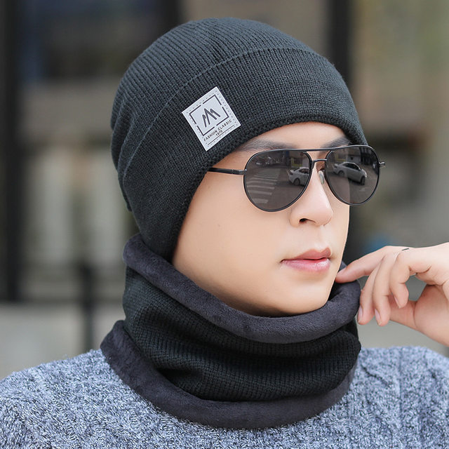 Velvet and thickened] Cycling motorcycle neck scarf hat, winter warm ...