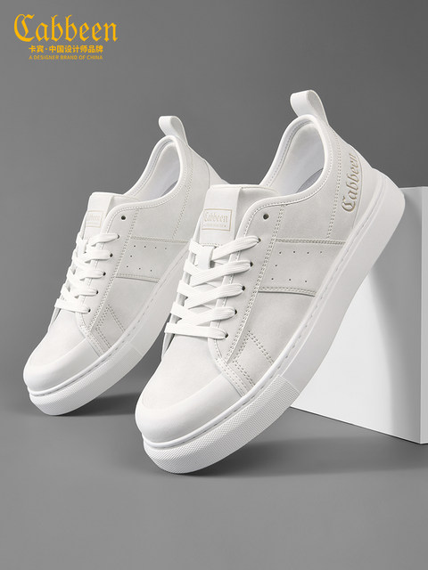 Cabbeen/Cabbeen official authentic autumn 2025 new casual white shoes men's fashionable single ...