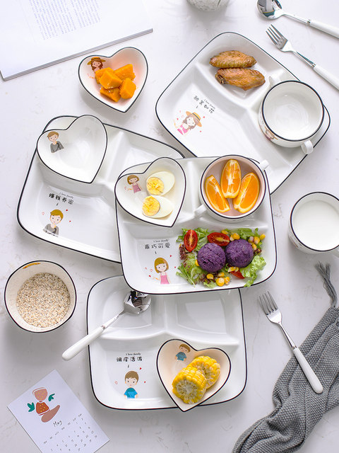 Dividing fat and dividing meal tray for household home-made breakfast ...