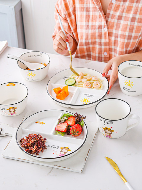 Divided 211 fat-reducing meal plates for household partition breakfast ...