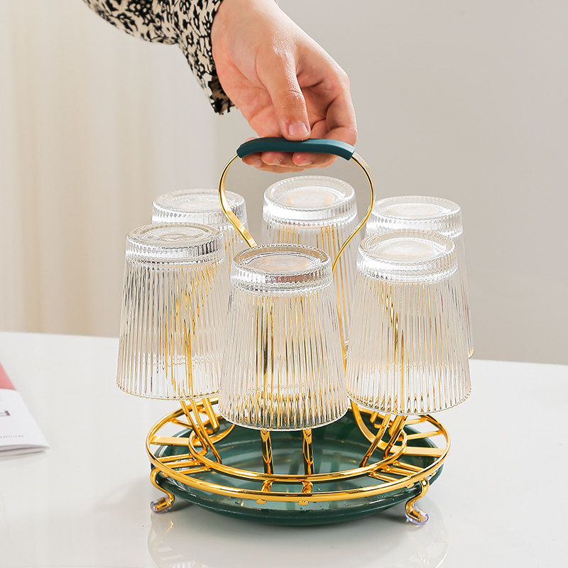 Rak rak cangkir mewah ringan - penyimpanan set teh cangkir teh kaca ...
