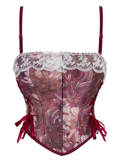 Emily's new double suspender ink green dark red lady tube top court ...