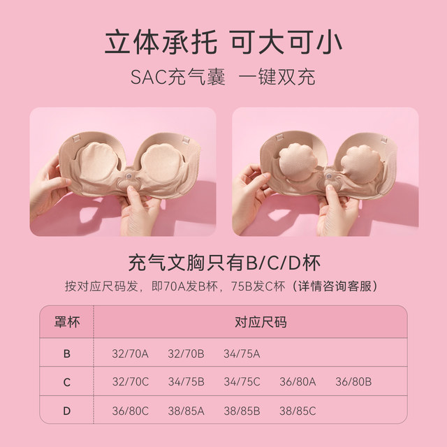 Miss Bobo inflatable invisible bra sticks wedding dress with small bra ...