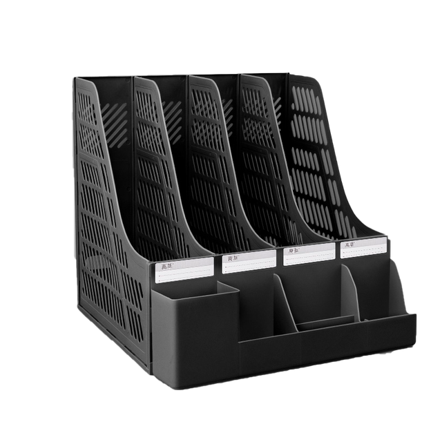 Thickened file storage rack multi-layer four-column file basket office ...