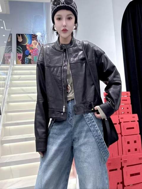 Haining 2025 autumn and winter new popular leather jacket for women ...