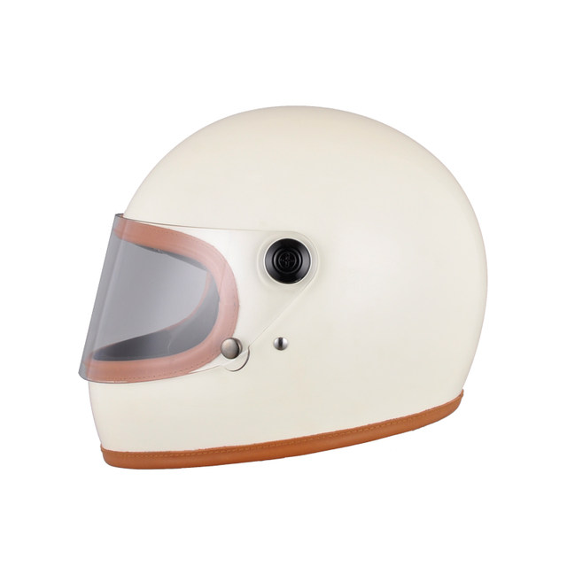 Thompson leather-trimmed retro cruising fiberglass helmet reinforced ...