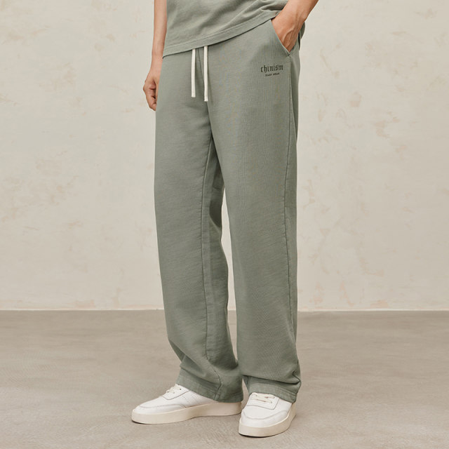CHINISM trendy men's heavyweight 500G distressed sweatpants men's ...