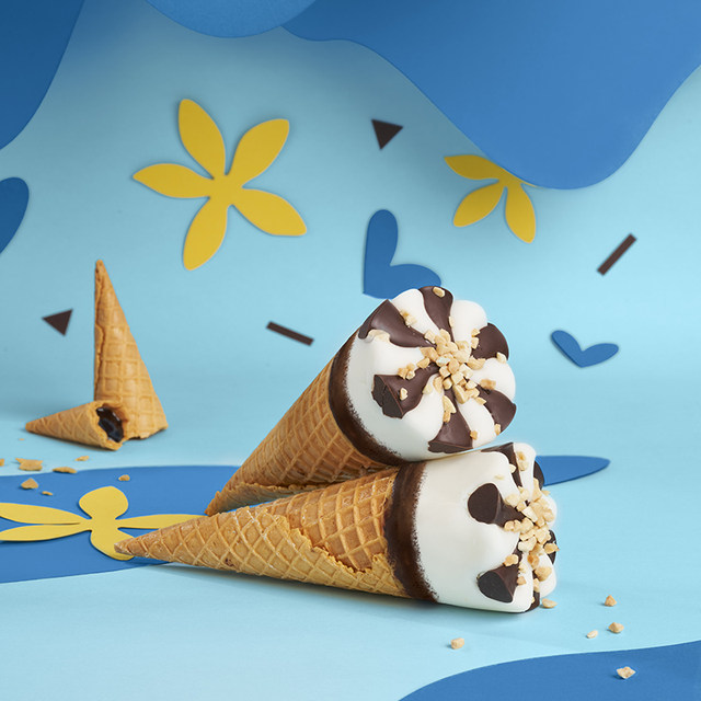 Heluxue cute multi-cone vanilla flavor ice cream cold drink ice cream ...