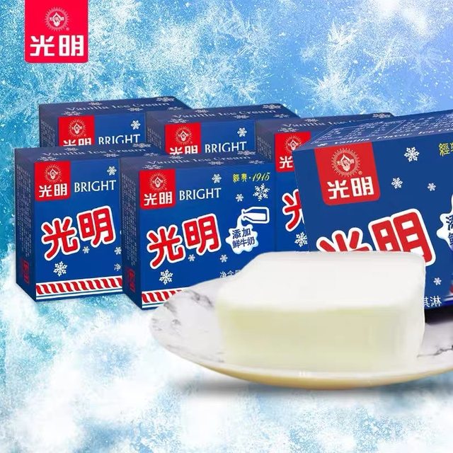 Bright Ice Brick Ice Cream Ice Cream Vanilla Flavor White Snow Brick ...