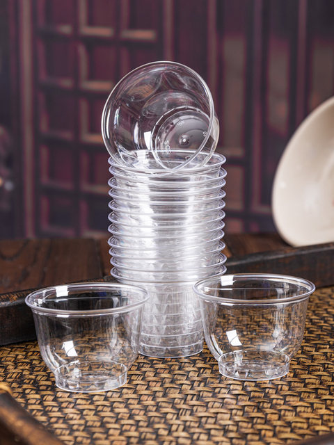Disposable tea cup tea set household thickened cup hard plastic water ...