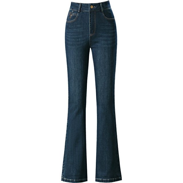 Aiyi Mei Trace flagship store flared jeans casual high waist elasticity ...