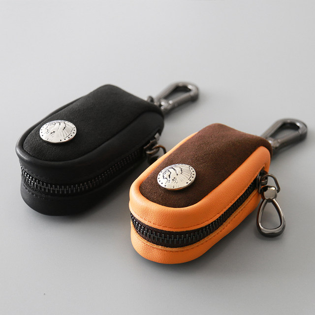 Car key storage bag for men, genuine leather personalized key cover ...