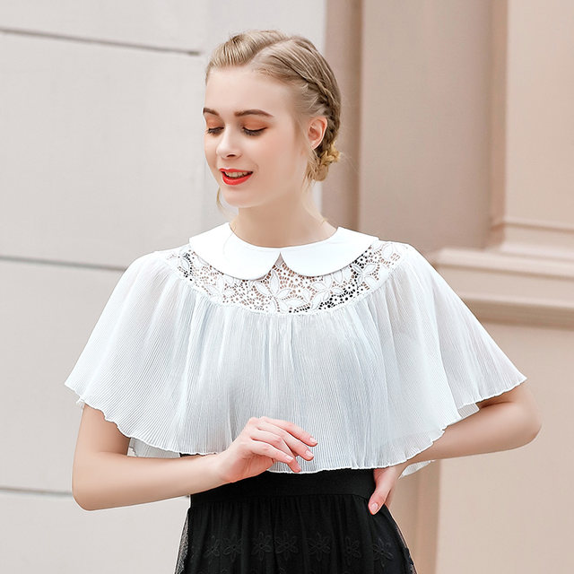 Lace and chiffon short shawl cloak for women, small shawl for summer ...