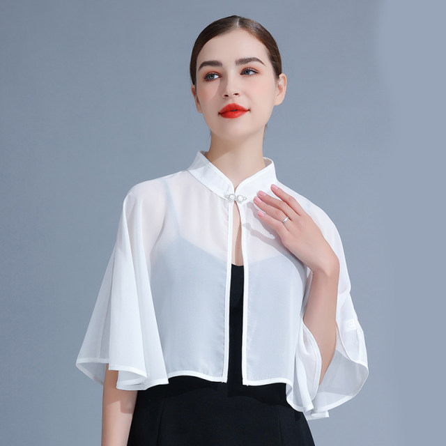 Sun protection cloak shawl women's summer thin coat 2024 new chiffon ...