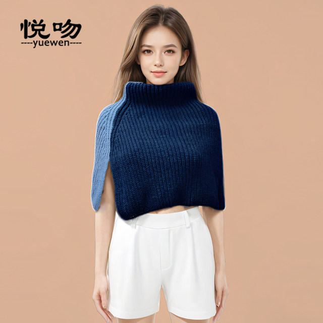 Pullover scarf autumn and winter warm windproof knitted turtleneck coat ...