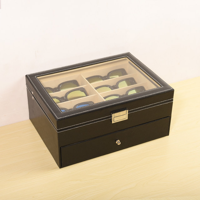 Mengran glasses storage box multi-grid household transparent sunglasses ...
