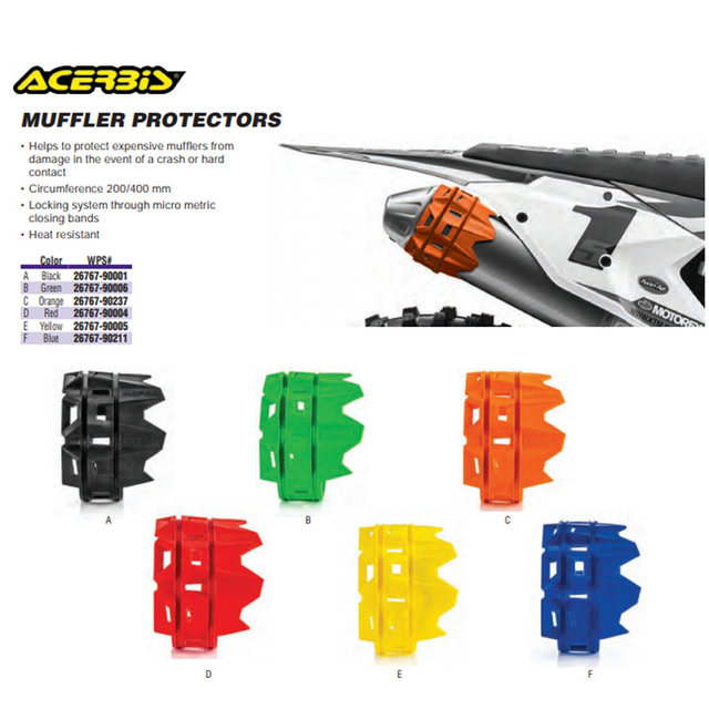 Italian ACERBIS motocross exhaust pipe anti-fall ring protection glue ...