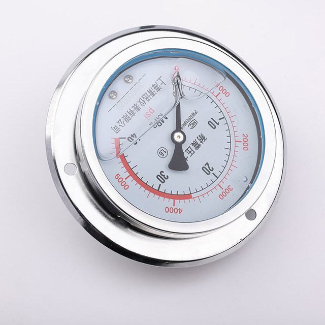 Shock-resistant pressure gauge YN100ZT axial edge dial fixed pressure gauge air pressure water ...