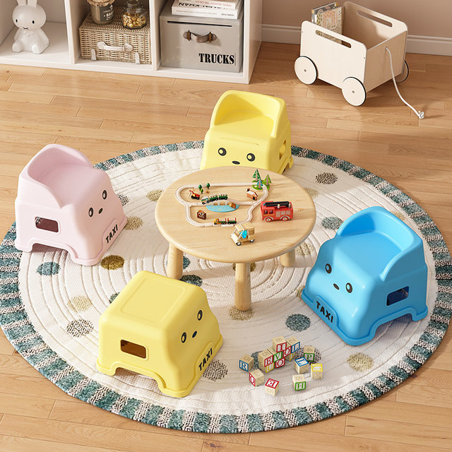 Children's plastic stool kindergarten backrest chair baby chair ...