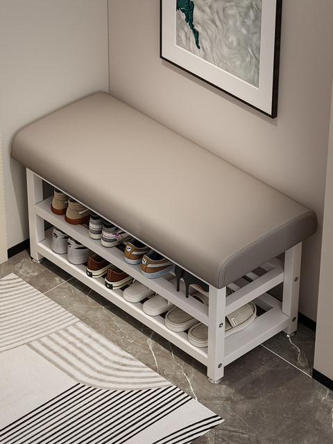 Entrance door shoe changing stool light luxury high-end home can sit at ...