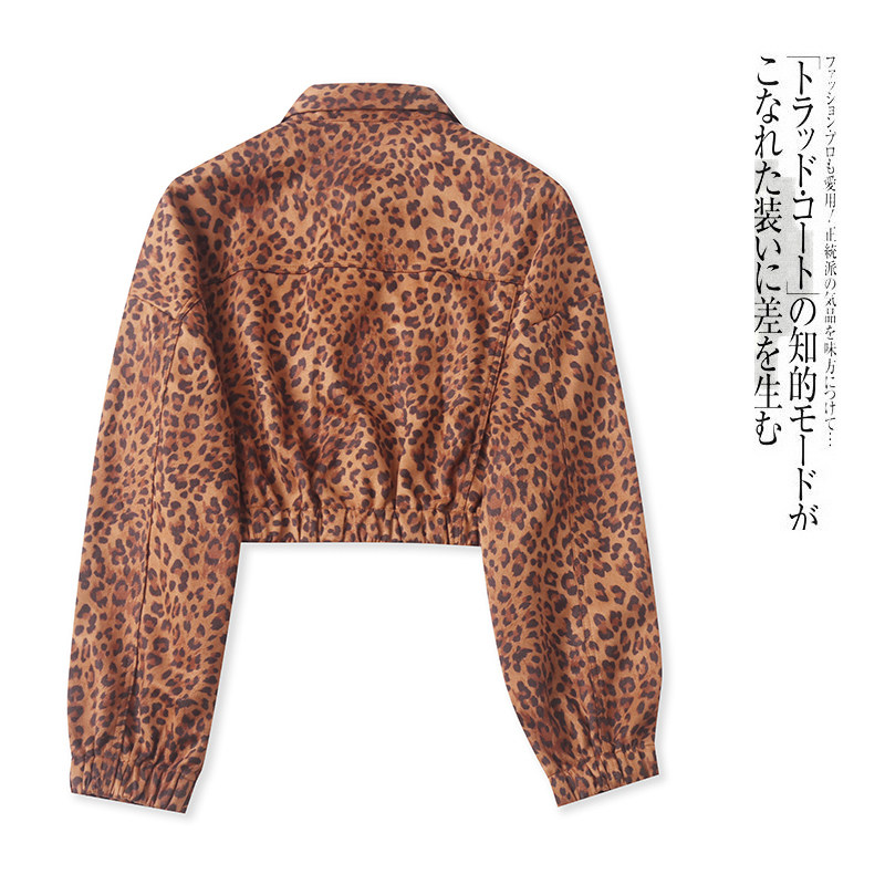 Fashionable leopard print short jacket Spring new style foreign trade ...
