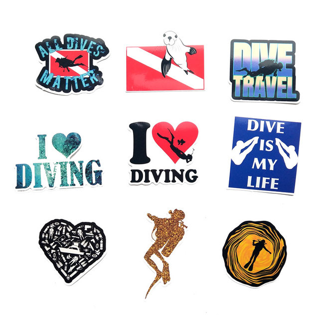 Marine life diving diving theme waterproof stickers car motorcycle ...