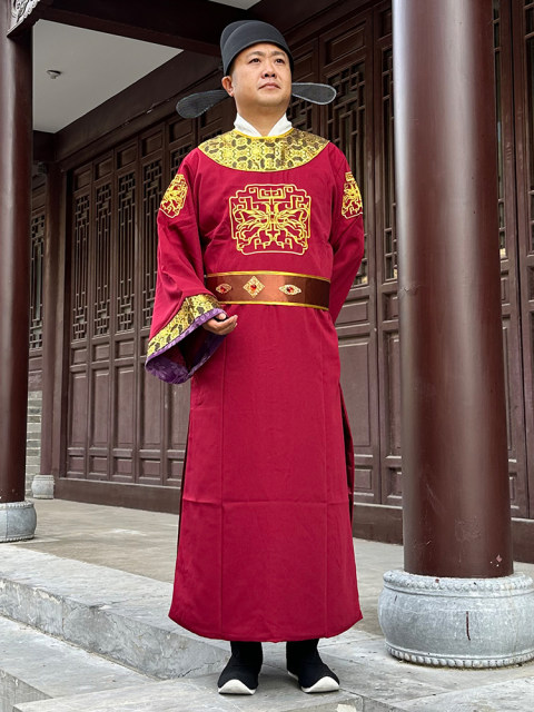 Tang Dynasty ancient costume round collar robe Hanfu Master Grandpa's ...
