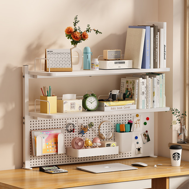 Desktop hole board storage rack office desk multi-layer storage rack ...