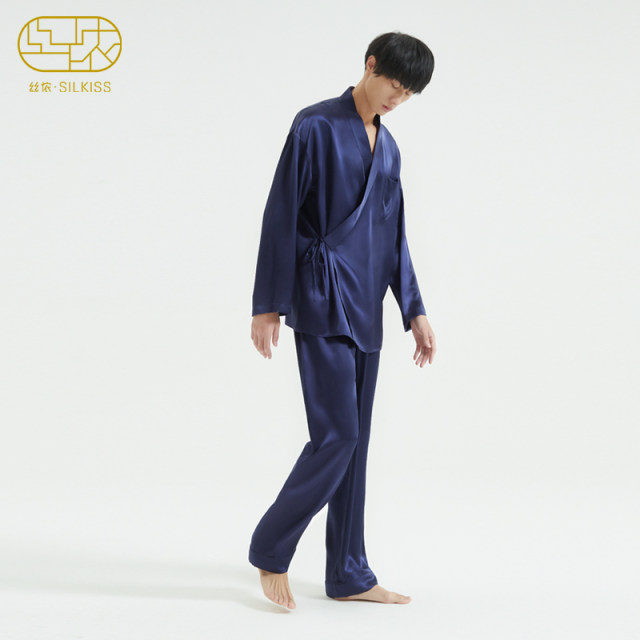 Sinon Chinese silk pajamas men's suit men's long-sleeved large size ...