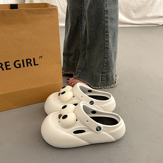 High-end thick-soled toe-cap slippers for women, cute summer outerwear ...