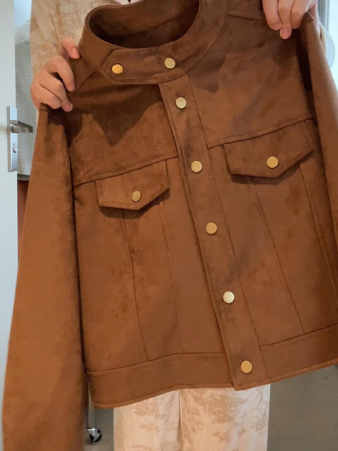 Short suede jacket for women in spring and autumn new 2025 hot fashion ...