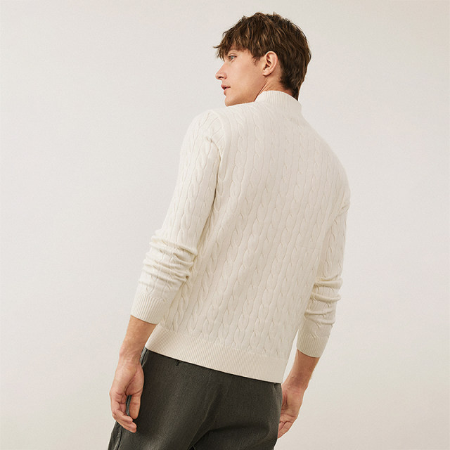 Navigare Italian sailing white half -high collar sweater men's autumn ...