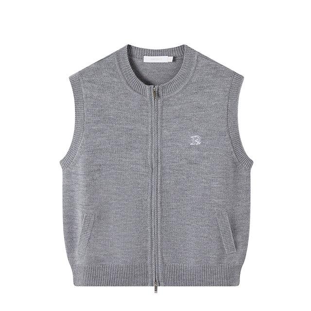 [Pure Wool] Navigare Italian Small Sailing Gray Knitted Vest Women's ...