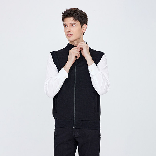 [Wool] Navigare Italian sailing knitted vest jacket men's autumn black ...