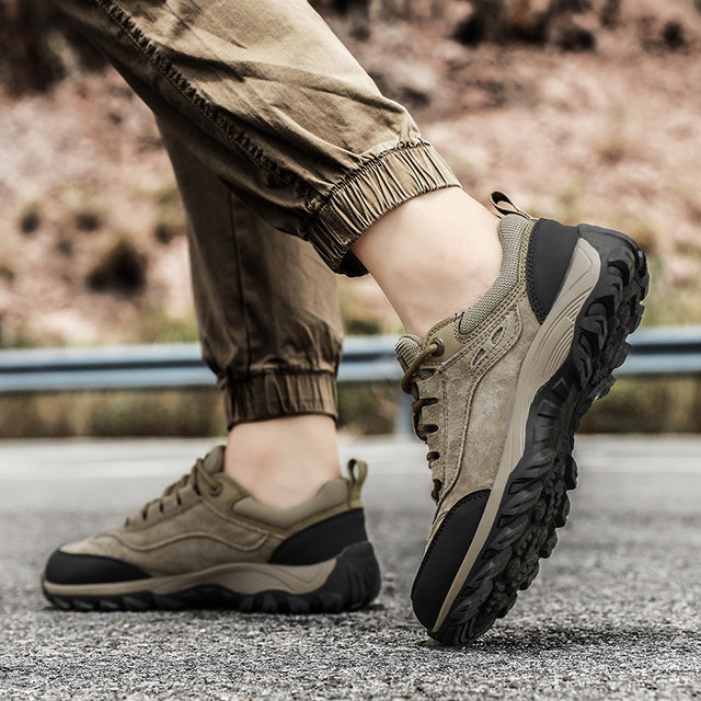 Labor shoes men's large size 46 autumn leather wide -footed fertilizer ...