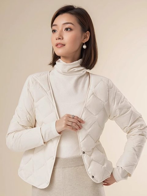 Winter short light thin down jacket inner bile female coat inside ...